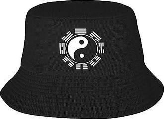 Generic Chapeau De Seau Tai Chi Ying Yan Zen Tao&iuml;sme Chapeaux De Visi&egrave;re Respirant &Eacute;t&eacute; Bonnet De Soleil, pour De P&ecirc;che, La Randonn&eacute;e, Plage, 56-58cm