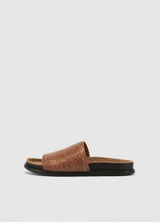 Vagabond Shoemakers - Effie - Sandales plates en cuir tress&eacute; - Fauve-Marron