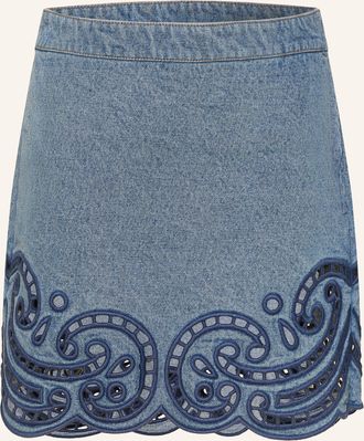 Ulla Johnson Ulla Johnson Jeansrock Cadiz Mit Lochspitze blau