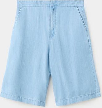 Mango Bermudas en denim coupe droite taille basse bleu clair - Femme - 32 - MANGO