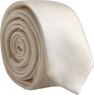Dolce & Gabbana Silk Satin Necktie - Cream