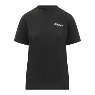 Off-white Femme, Tops, Noir, Taille: 36 FR T-shirt &agrave; manches courtes d&eacute;contract&eacute;