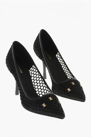 Ferragamo Pumps KRISTEN aus Mesh mit 10 cm Stilettoabsatz Gr&ouml;&szlig;e 39