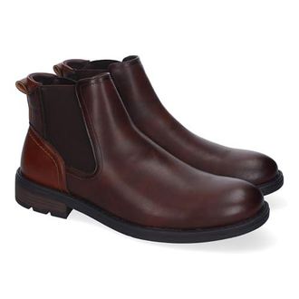Shoes & Blues Bottines pour homme &eacute;l&eacute;gantes, design moderne avec bout rond, confortables avec mat&eacute;riau &eacute;lastique., marron, 45 EU