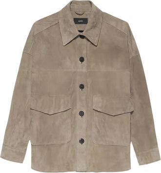 Arma veste en daim &agrave; boutonni&egrave;re - Tons neutres