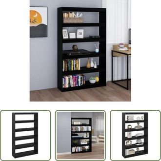 vidaXL vidaXL Holzregal - B&uuml;cherregal/Raumteiler Schwarz 100x30x167,5cm Massivholz Kiefer