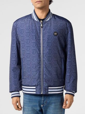 Philipp Plein Blouson teddy en polyester avec zip et finitions contrastantes