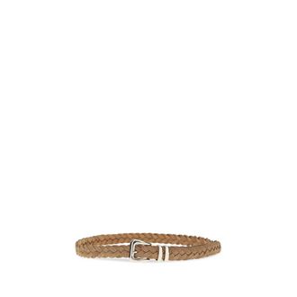 Brunello Cucinelli Mens Beige Calf Leather Bos Taurus Regular Belt