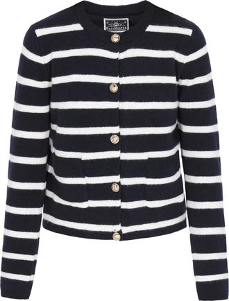 Dreimaster Dreimaster Strickjacke Frauen Marineblau, cremewei&szlig;, gestreift