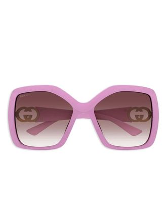 Gucci lunettes de soleil &agrave; plaque logo - Rose