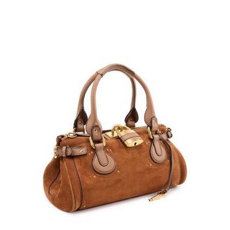 Chlo&eacute; Sac &eacute;paule Paddington en cuir de veau daim