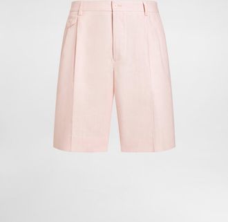 Dolce & Gabbana Bermudashorts Aus Leinen - Mann Hosen Und Shorts Rosa Leinen 46