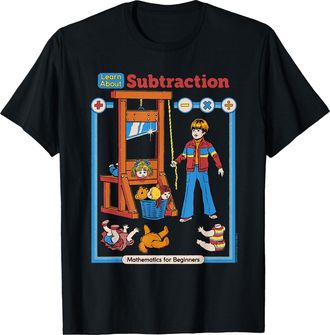 Steven Rhodes Learn About Subtraction Sarcastic Retro Funny Adult Humor T-Shirt