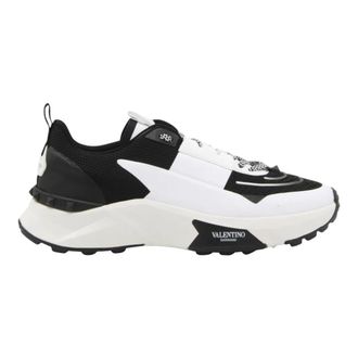 Valentino Garavani Low-Top Sneaker - Black And White Color Block Sneakers - Gr. 40,5 (EU) - in Wei&szlig; - f&uuml;r Damen