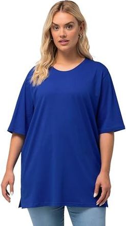 Ulla Popken Basic-Shirt, Rundhals, Bleu Cobalt, 58-60 Femmes