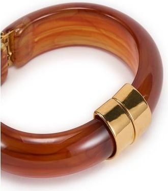 Au Printemps Paris Offener Armreif aus Kunstharz - Braun