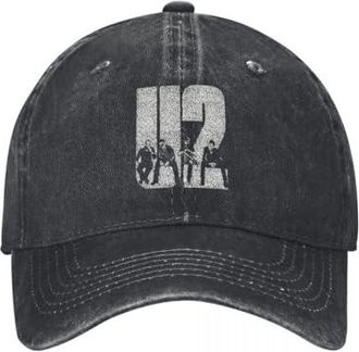 Generic U2 Musik Vintage Casquettes de Baseball Vintage Denim Vieilli Lav&eacute; Casquette de Soleil Unisexe Ext&eacute;rieur Sommer H&uuml;te Cap Geschenk Mode imprim&eacute; Coton
