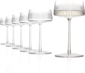 St&ouml;lzle NYB SOHO Champagnerschale Coupe 6er-Set 275ml - Elegante Champagner Gl&auml;ser ideal f&uuml;r Sekt & Cocktails - Hochwertige Coupette Kristallgl&auml;ser - Sp&uuml;lmasc