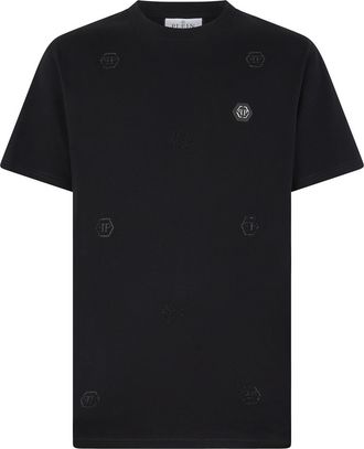 Philipp Plein Round Neck T-Shirt Monogram Stones Monogram