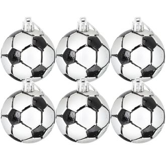 Holibanna 6 St&uuml;ck Weihnachtsdeko Kugelschmuck 6cm Kunststoff Anh&auml;nger mit Fu&szlig;ball Basketball Motiven f&uuml;r Weihnachtsbaum und Caf&eacute; Dekoration