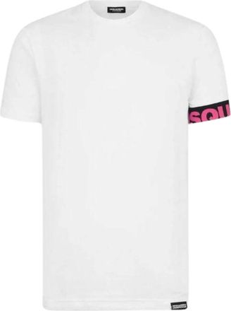 Dsquared2 Homme, Tops, Blanc, Taille: 2XL T-shirt col rond
