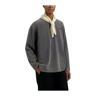 Olaf Hussein Washed Studio LS Tee - - Sweatshirts & Hoodies - Herren - Grau - S