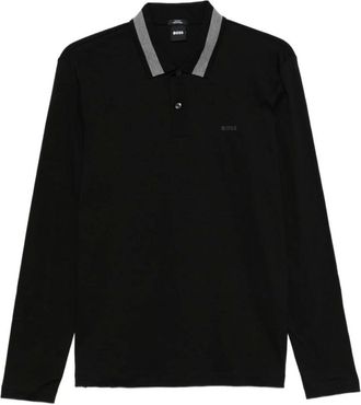 HUGO BOSS Homme, Tops, Noir, Taille: XL Polo ML Pleins