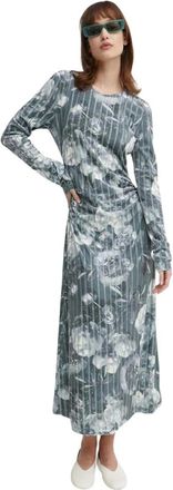 Stine Goya Femme, Robes, Multicolore, Taille: 36 FR Robe mi-longue &agrave; fleurs ray&eacute;es