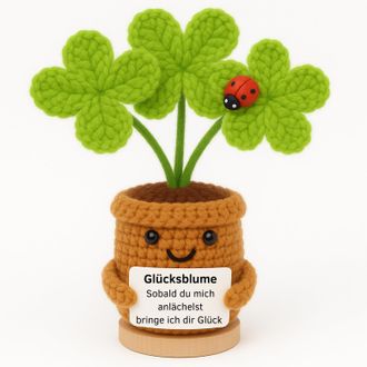 Gl&uuml;cksmoment DAS ORIGINAL | Handgefertigte geh&auml;kelte Blume | & Gl&uuml;cksbringer | Trostspender, Motivation & Anti Stress | Pocket Hug, Mutmacher, Seelentr&ouml;ster | Emot