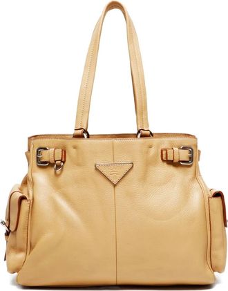 Prada sac porté épaule à logo triangulaire (années 2000-2020) - Tons neutres