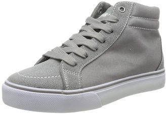 Urban Classics High Canvas Sneaker, Unisex-Erwachsene Hohe Sneaker, Grau (Gry/Wht 00132), 36 EU (3.5 UK)