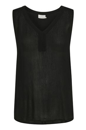 Kaffe Top KAamber Damen Tank Top Ärmellos Sommer Oberteile V-Ausschnitt BlusentopTanktops Bluse 38, Black deep