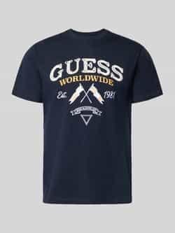 Guess T-Shirt mit Rundhalsausschnitt und Label-Stitching