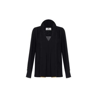 Elisabetta Franchi Damen, Blusen & Hemden, Schwarzk, LGr&ouml;&szlig;e