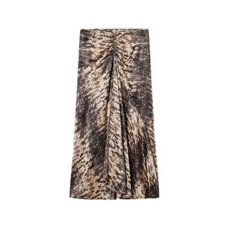 Isabel Marant Jupe Laren en satin de soie imprim&eacute;