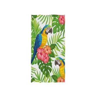 Linomo Handtuch Tropisch Papagei Blume Bl&auml;tter Handtuch Baumwolle Gesicht Towel Dish Geschirrtuch f&uuml;r Kinder M&auml;dchen Jungen