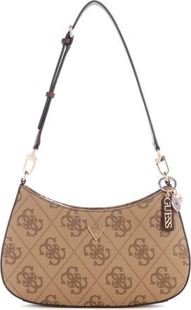 Guess Schultertasche Noelle II Top Zipper Shoulder Bag Latte Logo/Brown hellbraun