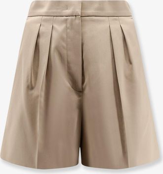Max Mara Tabacco stretch cotton shorts - MAX MARA - gender_Woman