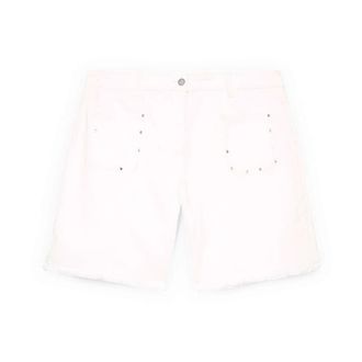 Fiorella Rubino Shorts aus Baumwollmischung mit Nieten - - Shorts - Damen - Wei&szlig; - 7XL