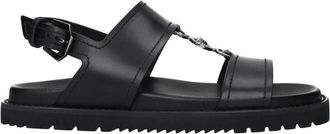 Versace Homme, Chaussures, Noir, Taille: 40 1/2 EU Sandales Plates Medusa