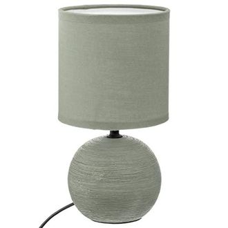 Atmosphera Atmosphera - Lampe boule Tim&eacute;o - gr&egrave;s - vert kaki H25 cm