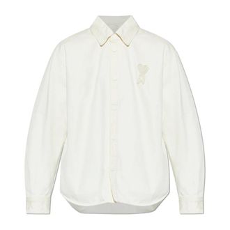 Ami Homme, Vestes, Beige, Taille: 2XL Veste en jean avec &eacute;cusson logo