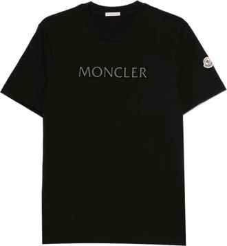 Moncler Homme, Tops, Noir, Taille: S SS T-Shirt
