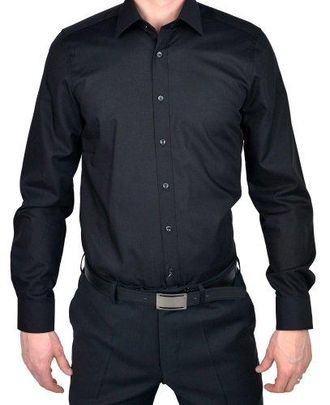 Marvelis Chemise unie Marvelis Body Fit - Noir - taille col: 41