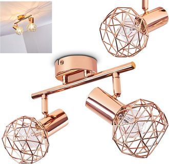 HOFSTEIN Deckenleuchte Palmira, Deckenlampe aus Metall in Kupfer, 2-flammig, mit verstellbaren Strahlern, 2 x E14-Fassung, Retro/Vintage Design, ohne Leuchtmit