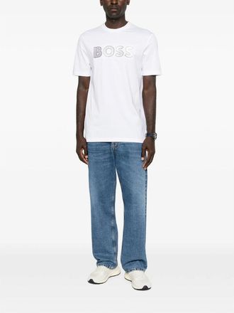 HUGO BOSS Logo-Patched Cotton T-Shirt - White