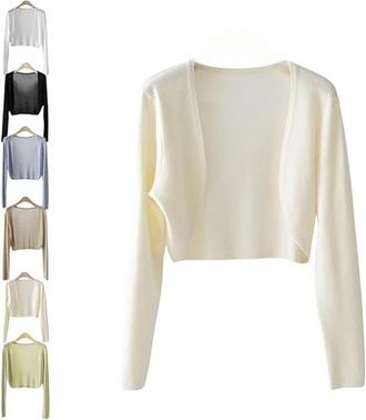 Generic Meetitsneeds Cardigan, cardigan l&eacute;ger, court, bol&eacute;ro ouvert sur le devant, abricot, taille unique