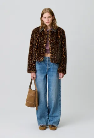 Claudie Pierlot Manteau fausse fourrure léopard