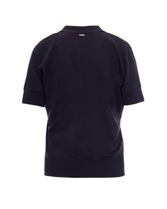 Herno Womens Polo Jersey Navy Blue Main: Lyocell Tops