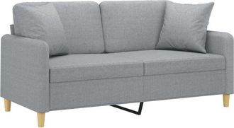 vidaXL 2-Sitzer-Sofa mit Zierkissen Hellgrau 140 cm Stoff - Vidaxl